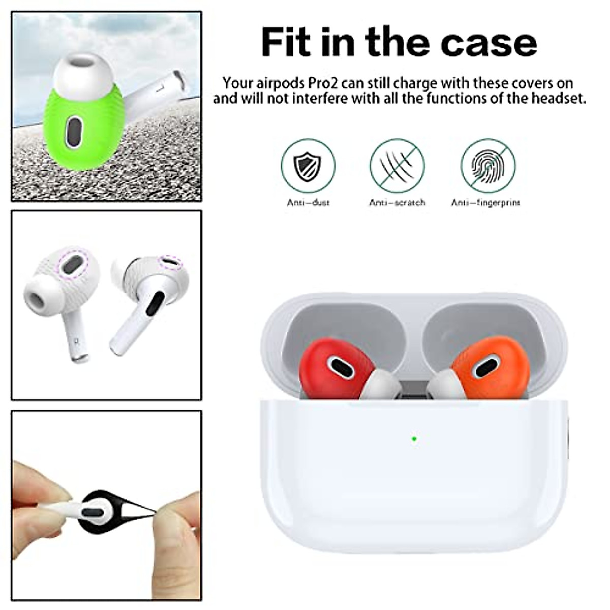 (5 Pairs) for AirPods Pro 2 Ear Tips Covers[Fit in The Charging Case], Silicone Anti-Slip Ear Tips Cover for AirPods Pro 2nd Generation 2022