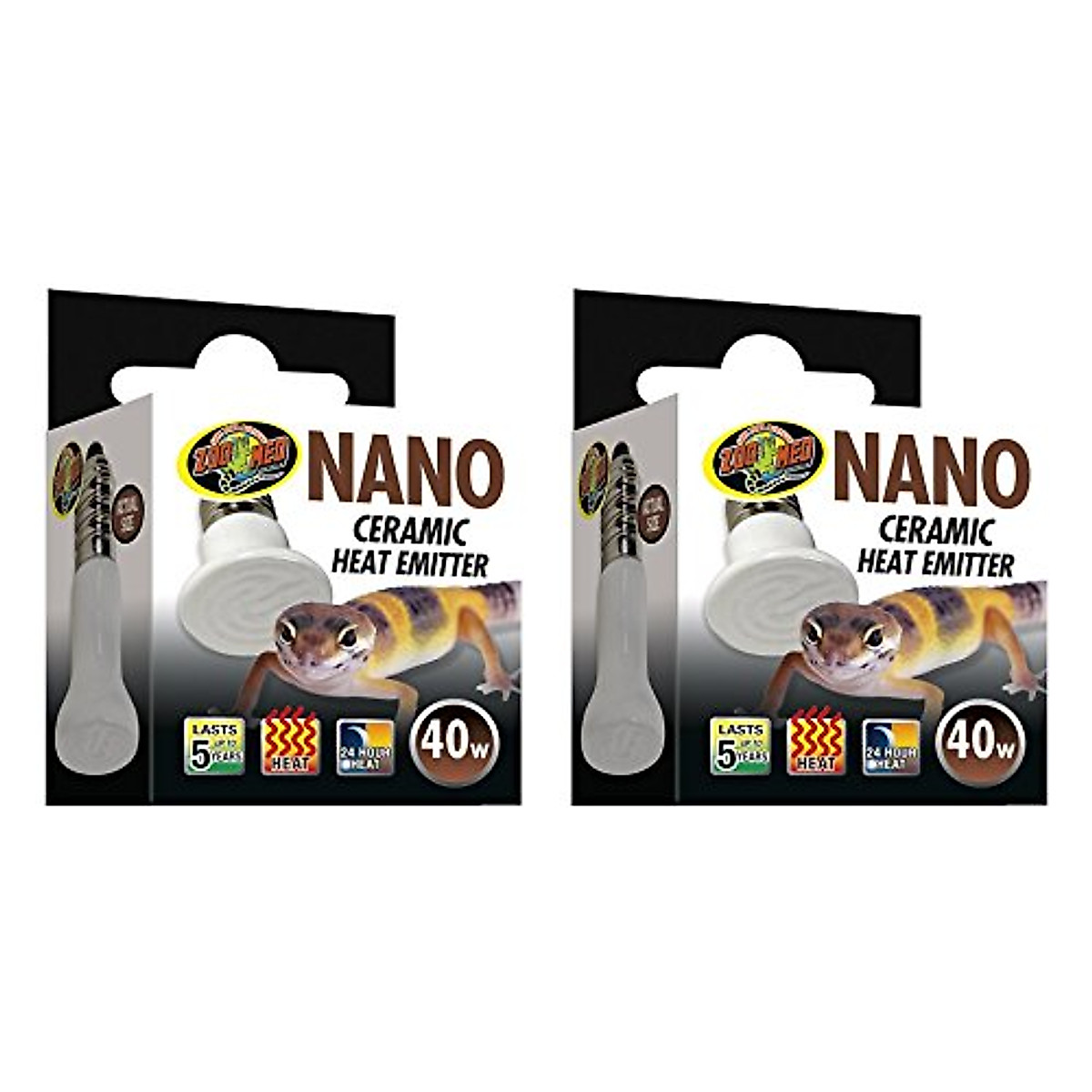 (2 Pack) Zoo Med Labs 40W Nano Ceramic Heat Emitter