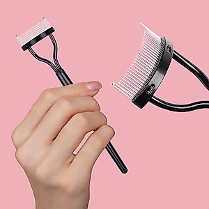2Pcs Eyelash Separator, Eyelash Comb Lash Brush Separator, Lash Comb Eyelashes Curler Makeup Mascara Applicator, Eye Makeup Brush Tools, Metal Teeth Eyelashes Grooming Tool