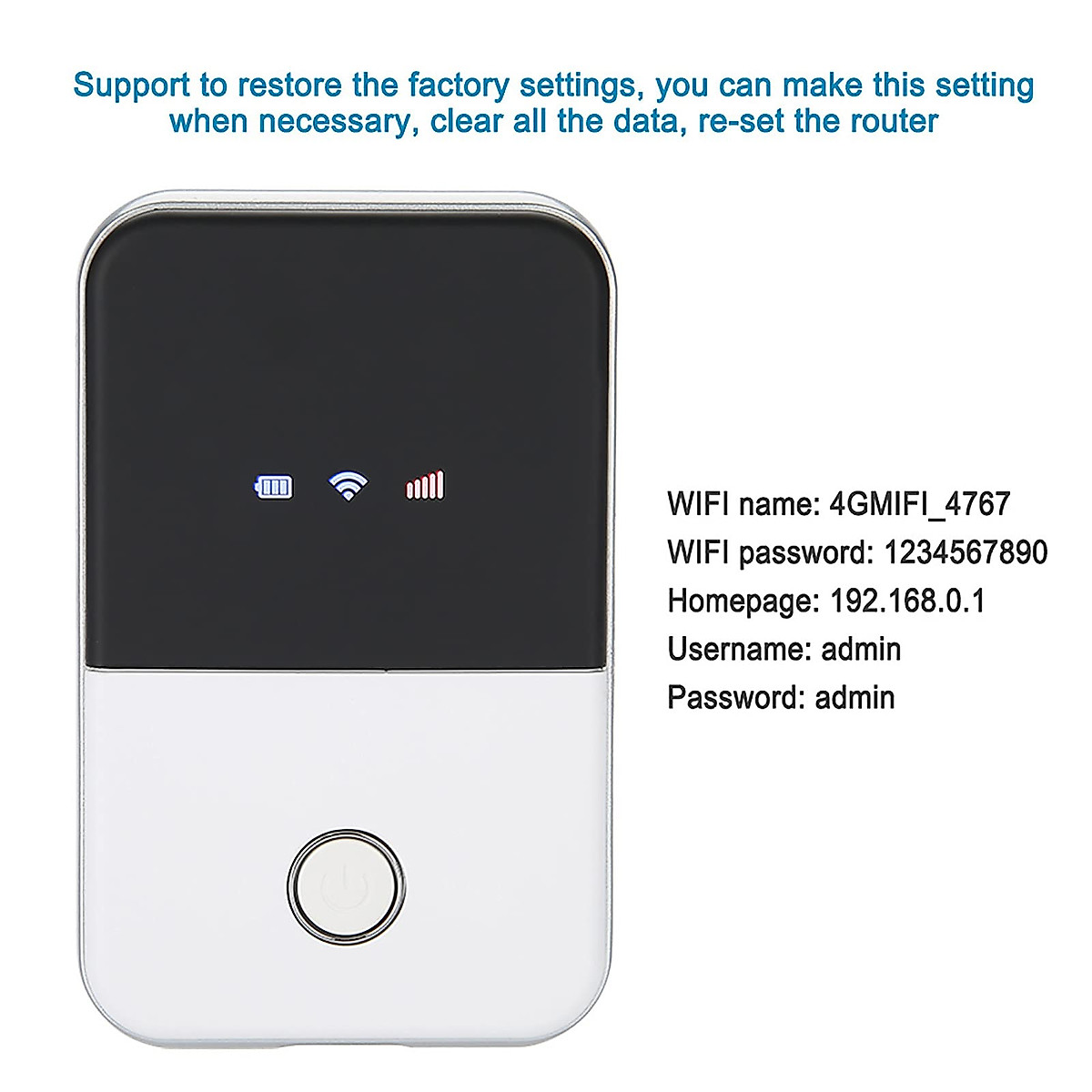 Portable 4G LTE Mobile Hotspot Device, High Speed Wi Fi Hotspot, Support SD Card, USB Charging, Router Amplifier for Phone/Tablet/PC, Worldwide, Travel, Home