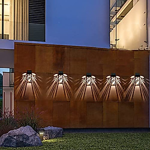 Anordsem Solar Fence Lights, 6 Pack Outdoor Waterproof Solar Wall Lights Solar Deck Lights for Fence, Deck, Step, Patio, Yard, Pathway and Garden