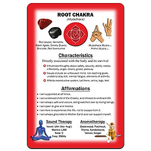 Deck of Chakra Healing Cards: Helps Restore and Balance Your Energy with Meditations, Affirmations, Chakras Chart, Aromatherapy, Essential Oils, Reiki Symbols, Hand Mudras - (19) 4"x6" 2-Sided Cards