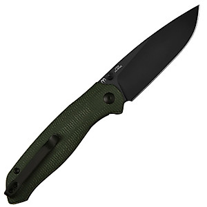 CJRB Aes Folding Pocket Knife, Pocket Knife with 3.3"AR-RPM9 Steel Blade Mircarta Handle, Folding Knife with Pocket Clip for Men Women, EDC Knives for Camping Survival, Designed by Dylan Mallery J1938
