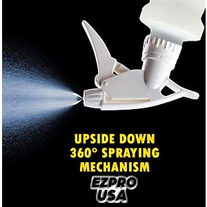 EZPRO USA Empty Spray Bottles for Cleaning Solutions 32oz, Squirt Bottles for Cleaning, Spray Squirt Bottle, Upside Down Trigger, White, pack
