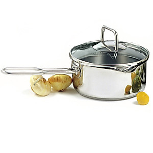 Norpro KRONA 1.5 Quart Vented Sauce Pan with Straining Lid, Stainless Steel