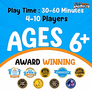 Kids Create Absurdity Funny Card-Game for Kids Family Game Night-Laugh Until You Cry- Stocking-Stuffer-for-Kids A Fun Fill in The Blank Card Game for Ages 6-12 Years Old.