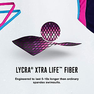 Speedo Girl's Swimsuit One Piece Solid Cross Back Multi Straps