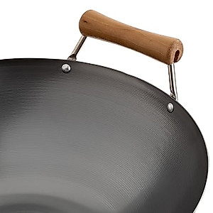 JOYCE CHEN Classic Series 14-Inch Carbon Steel Wok with Birch Handles
