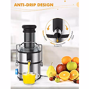 Juice Extractor, Bextcok Centrifugal Juicer Machines Ultra Fast Extract Various Fruit and Vegetable Electric Juice Extractor with 3" Large Feed Chute BPA Free Easy Clean for Orange Celery Carrot