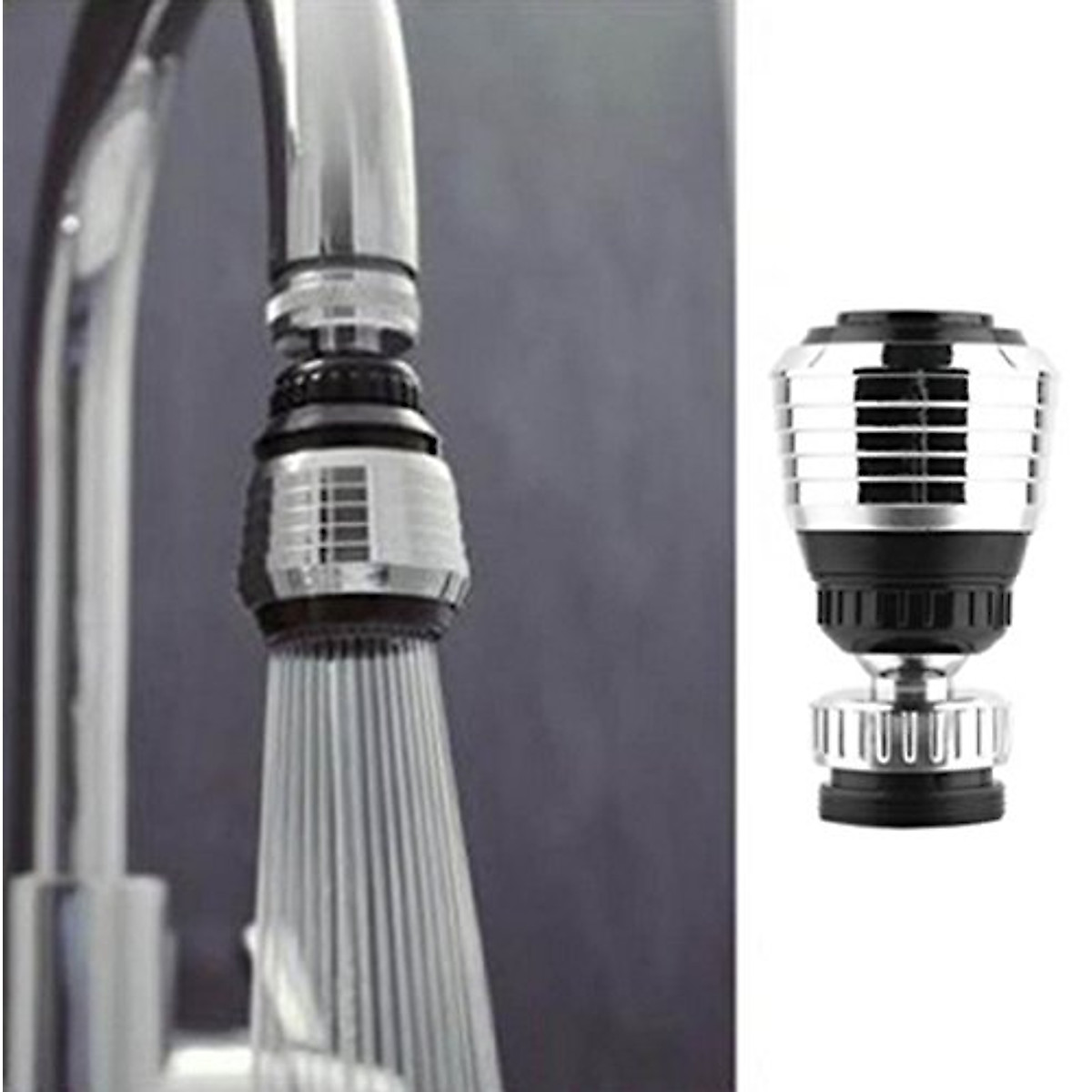 2PCS Kitchen Faucet Aerator, Splash Filter Attachment Tap 360 Rotate Swivel Saving Diffuser Nozzle Filter Adapter