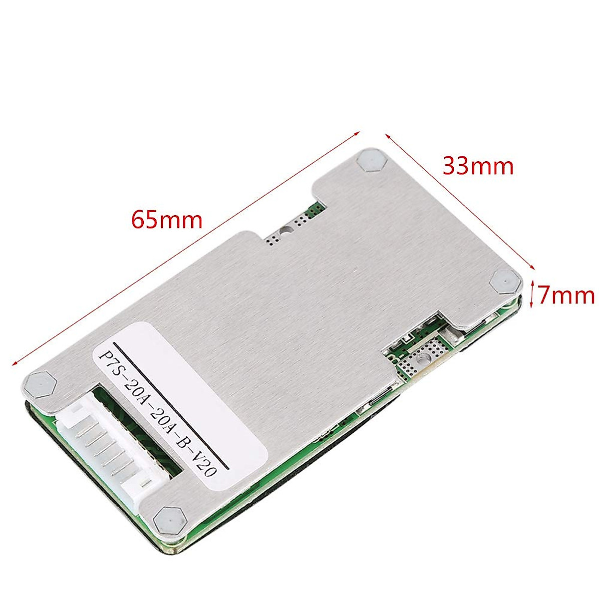 Fafeicy 24V 20A 7S L-ithium Li-ion 18650 Battery BMS Protection Board, with Balancing, Stable Protective Functions for Charging and Discharging