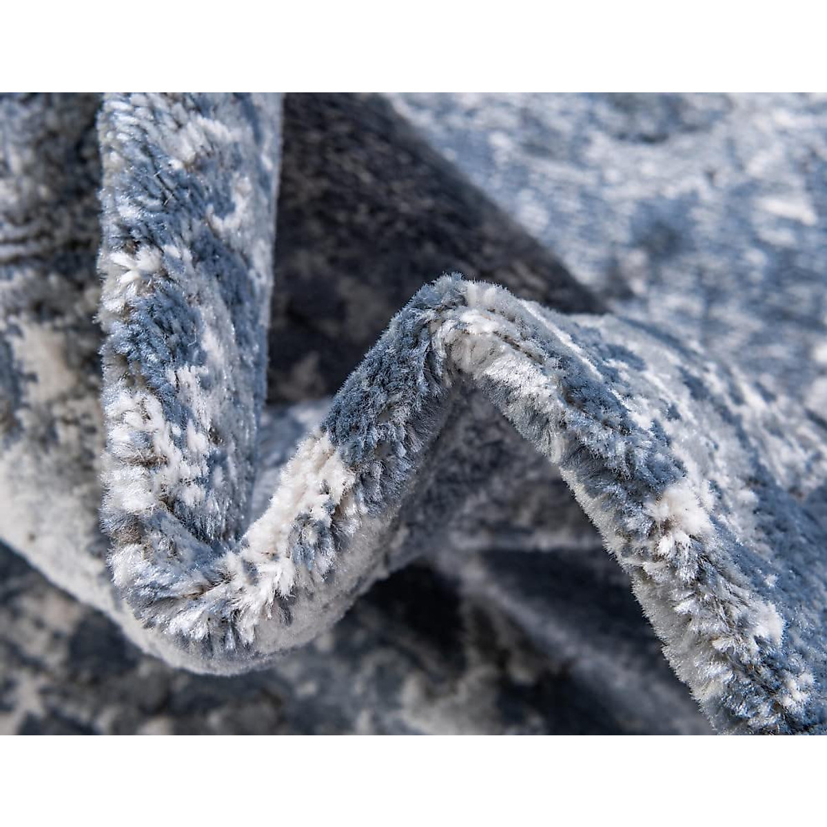 Unique Loom Portland Collection Area Rug - Albany (7' 10" Square, Blue/ Gray)