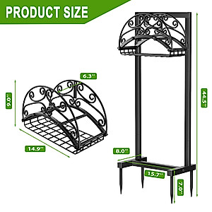 Gayuteay Garden Hose Holder - Upgraded Water Hose Holder Holds 150-feet Hose, Freestanding Heavy Duty Metal Hose Stand Detachable Design, Sturdy Outdoor Garden Hose Storage Rack for Outside Yard Lawn
