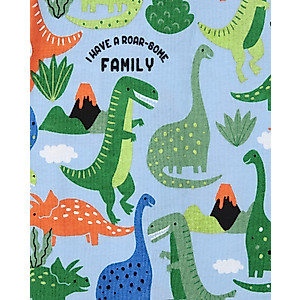 The Children's Place Baby and Toddler Boy Snug Fit Cotton Zip-Front One Piece Pajama 2-Pack, Dino Truck-2 Pack, 9-12 Months