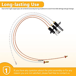 Criditpid 4021-737 Pilot Assembly LP for Heatilator, Heat N Glo, Quadrafire Fireplaces, Heatilator & Heat-N-Glo Propane Gas Pilot Assembly 4021-737 Replacement Parts with Thermocouple, Thermopile