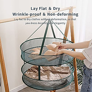 DAWNTREES Clothes Drying Basket Racks,Foldable Socks Drying Hanger Racks Prevent Sweater from Deforming,Laundry Basket for Drying Underwear, Baby Clothes, Towels, Hats, Scarves