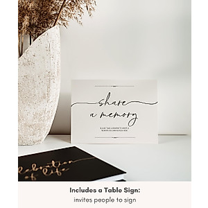 Lamare Funeral Guest Book for Memorial Service - in Loving Memory Funeral Guest Book | Celebration of Life Guest Book with Memory Table Sign & Back Pocket - Guest Sign in Book for Funeral Service