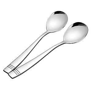 Obston Stainless Steel Buffet Serving Spoons, 9.65 Inch Dinner Buffet Spoons, Set of 6