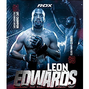 RDX MMA Gloves Grappling Sparring, Maya Hide Leather, Boxing Gloves Men Women Muay Thai Martial Arts Training, Half Finger Adjustable Mitts Wrist Support kickboxing Cage Fighting Punching Bag Workout