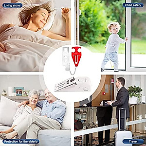 Upgraded Door Stop Alarm with Portable Door Lock 120 dB Travel Door Stopper Door Wedge Alarm with 3 Levels Sensitivity for Hotel, Home, Apartment