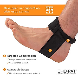 Cho-Pat Achilles Tendon Strap, Developed with Sports Medical Professionals at Mayo Clinic to Reduce Stress & Alleviate Achilles Tendonitis Pain, Large
