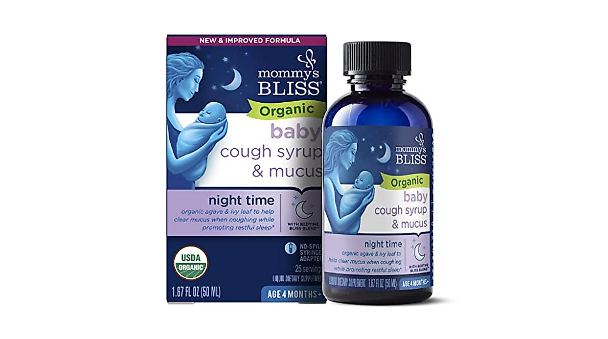 Mommy's Bliss Organic Baby Cough Syrup Night Time Relief for Babies 4+