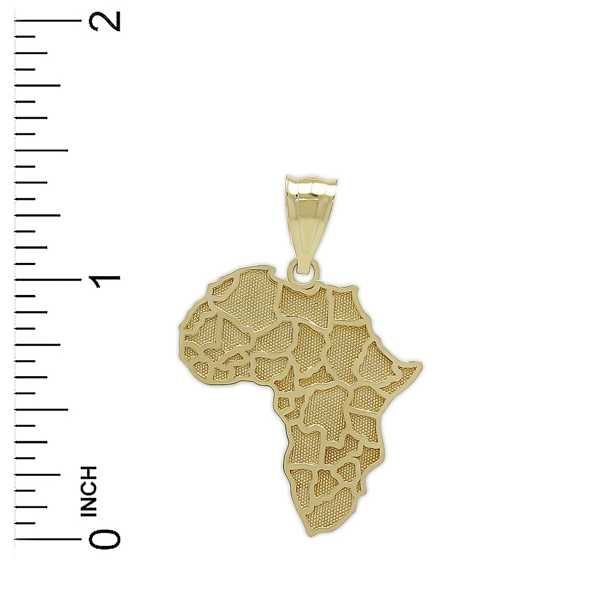 Gold Africa Charm Pendant - 10 Karat Gold - Africa Continent Jewelry (Style 1)