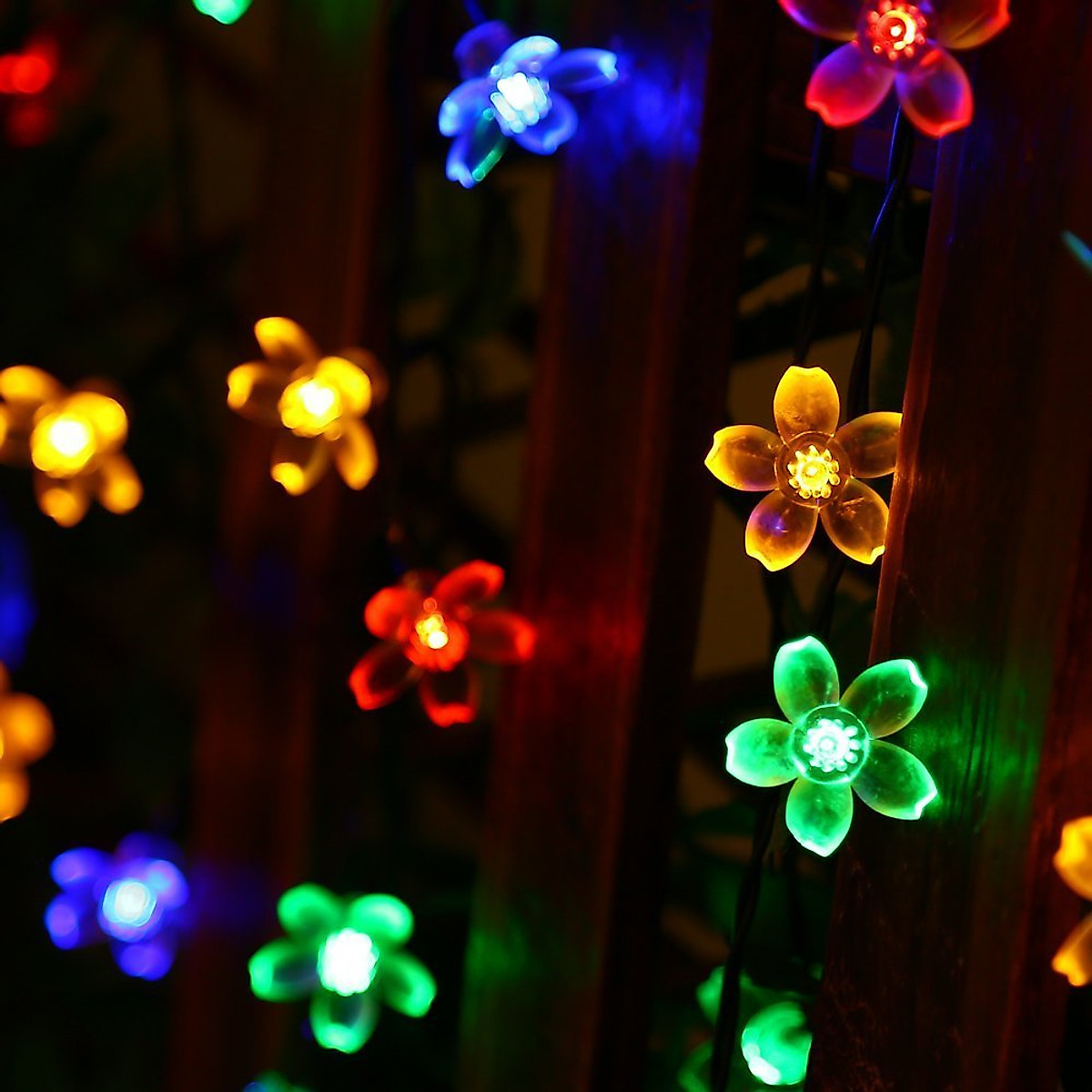 Fairy Lights Christmas Flower String Lights 100LED 8 Flash Modes Cherry Blossom Light Waterproof Outdoor Decoration for Camping, Garden Fence, Tree, Birthday, Wedding Party, Bedroom