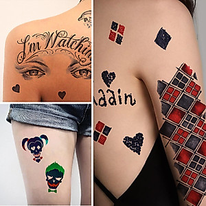 3 Sheets Temporary Tattoos Tattoo Sticker Perfect for Halloween Cosplay Costumes and Party Accessories