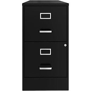 Pemberly Row 22" 2-Drawer Traditional Metal File Cabinet in Black