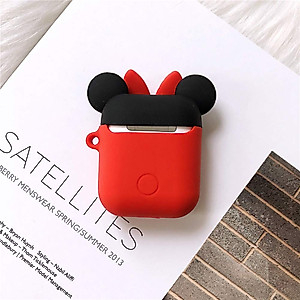 iFiLOVE Compatible with Airpods Case, Cute Cartoon Airpods Cover, Soft Silicone Shockproof Protective Case Cover Skin with Ring Buckle Holder for Apple Airpods 1 & 2 Charging Case(#2)