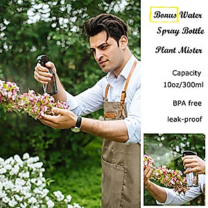 Watering Can Indoor, Small Watering Cans for House Plants, Succulents and Flowers, Long Spout, 1 Liter, with Bonus Plant Mister Spray Bottle