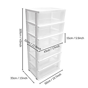 TOOL1SHOoo 6-Tier Metal Rolling Trolley Cart Kitchen Storage Organizer Shelf with 4 Wheels PP Rolling Utility Cart Storage Mobile Organization Holder Space-saving