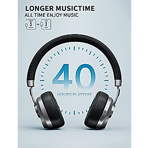 Ortizan Bluetooth Headphones Over Ear, Wireless Headset with Built-in Microphone, Hi-Fi Deep Bass and Soft Protein Earmuffs, for Cellphone/TV/PC/Home Office