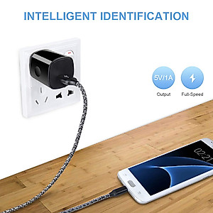 Charging Plug Adapter, Fast Charging Micro USB Cable Android Compatible for Samsung Galaxy S7 S6 J8 J7 J6 J5 J4 J3,Note 5 4 3,LG K7 K8 K20 Aristo 2 3 4+,LG Stylo 2 3 2V,Moto E5 E6 E4 E3 G5,Kindle Fire