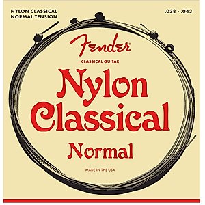 Fender Nylon Acoustic Strings, 130 Clear/Silver, Ball End .028-.043