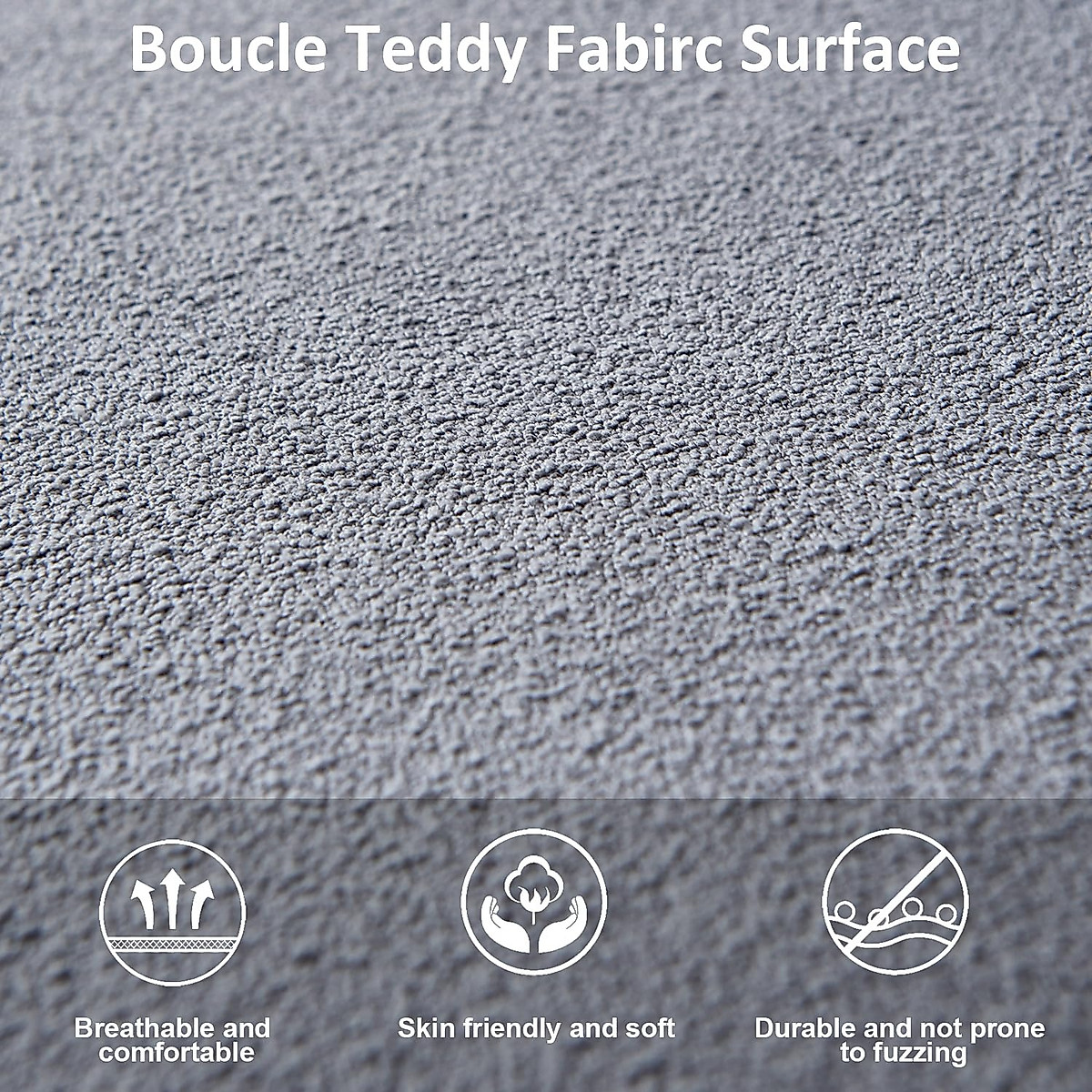 VASOENY 92.1 X 92.1'' Modular Sectional Couch, Boucle Teddy Fabirc Corner Sofa, 5 Seat L Shaped Sofa Couch, Modern Couch with 5 Waist Pillow for Living Room, Office, Convertible Chaise Lounge