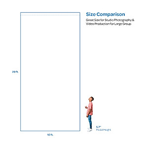 LimoStudio 10' x 20' (W x H) Pure White Backdrop Background Screen, Higher Density A+ Premium Grade 150 GSM Synthetic Material Fabric, Solid Seamless Muslin for Professional Photo Studio, AGG3251