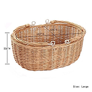Wicker Picnic Baskets with Handles.Kingwillow. (Natural)
