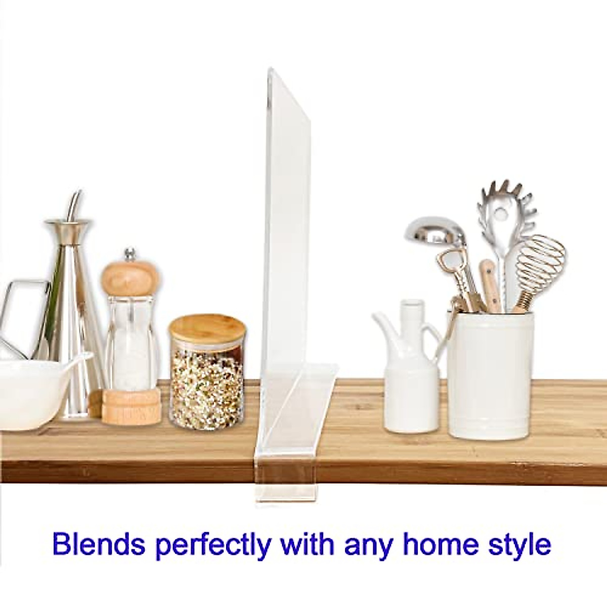 Daoteper 4 Pack Shelf Dividers for Closet Organization,Acrylic Clear Shelve Divider Multifunctional Clothes Organizer Purse Shelf Separators for Bedroom, Kitchen Cabinets, Office