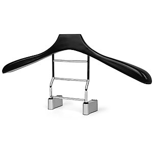 GLAM Wooden car Hanger - Shirt, Suit, Jacket, Coat Hanger for Car Seat Headrest - Premium Solid Wood & Metal - Black