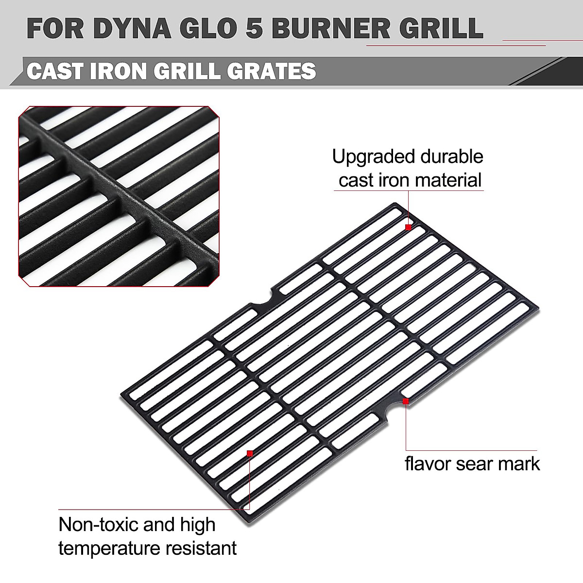 DGH474CRP Replacement Heat Tent Grates Grill Parts for Dyna Glo Grill Parts 70-02-411 Dyna glo DGH474CRP-D DGH474CRN-D Replacement Parts Grates Side Sear Plus Burner Heat Plates 70-02-412 Heat Shield
