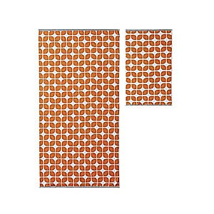 Lita Cotton Bathroom Towels , Jacquard Highly Absorbent Bath Towel Set , 6-Piece Include 2 Bath Towels & 4 Hand Towels , Orange Grey