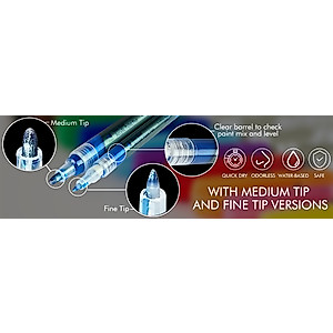 ArtShip Design 35 Premium Acrylic Paint Pens, Double Pack of Both Extra Fine and Medium Tip, for Rock Painting, Mug, Ceramic, Glass, and Fabric Painting, Water Based Non-Toxic and No Odor