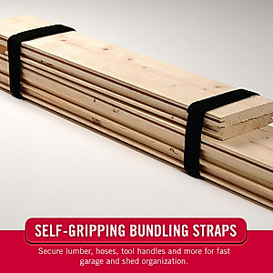 VELCRO Brand VEL-30768-AMS Wide Straps 1 in x 30 ft Roll | Cut to Length, Reusable Self-Gripping Tape | Bundle Poles, Wood, Pipes, Lumber, Garage Organization for Tool Handles Hoses, More | Black, 1in