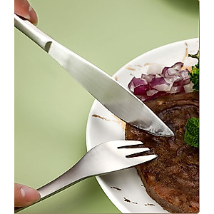 Thomaso 30 Piece Round Handle Cutlery Silverware Sets,1810 Stainless Steel Flatwares for 6,Silver Forks and Spoons Silverware Set,Unique Thicken Handle Utensil Set,Dishwasher Safe