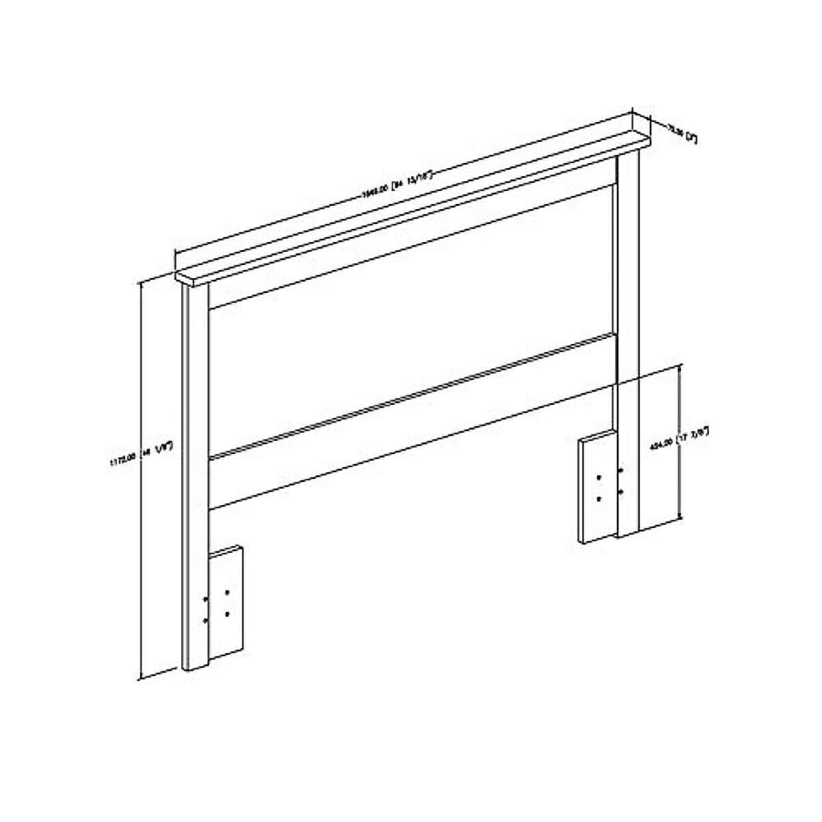 Pemberly Row Modern Wood Headboard/Flat Panel/Queen Size/Black