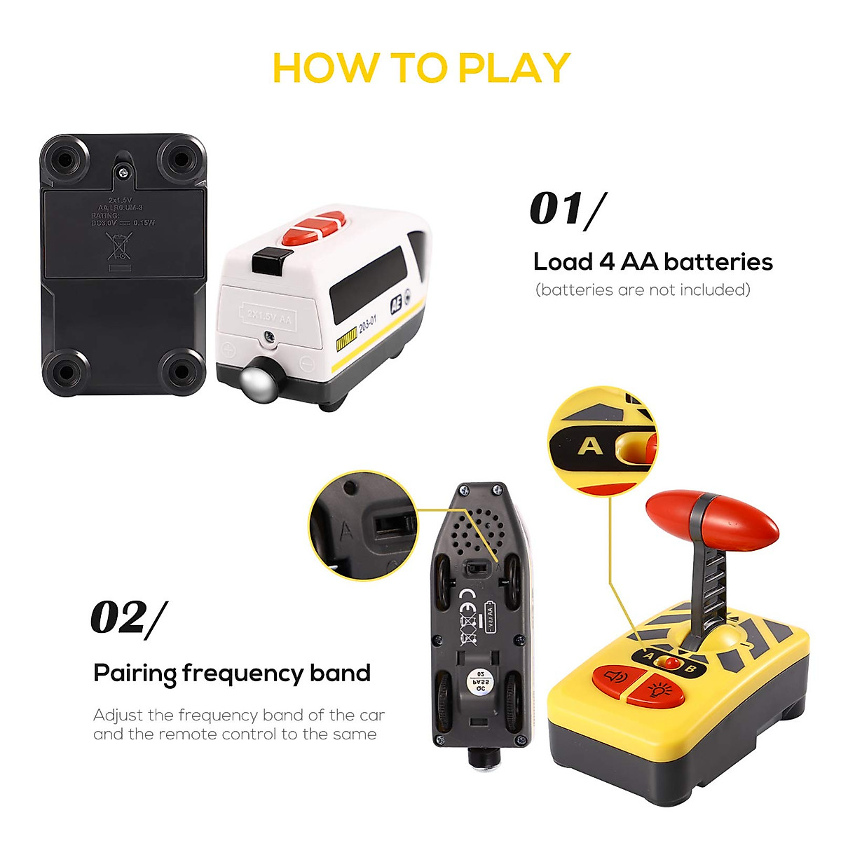 NUOBESTY Remote Control Train Engine RC Train Model Toy Electric Railway Toy for Kids Children(No Battery)