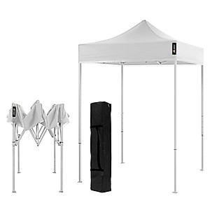 AMERICAN PHOENIX Canopy Tent 5x5 feet Party Tent [White Frame] Gazebo Canopy Commercial Fair Shelter Car Shelter Wedding Party Easy Pop Up (White)