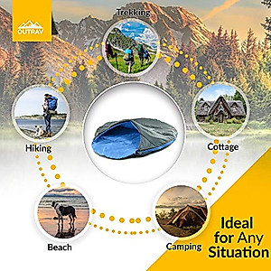 Outrav Dog Sleeping Bag - Extra Durable Waterproof Camping Bed - Packable for Hiking, Cottage, Beach - Includes Stuff Sack (Blue)